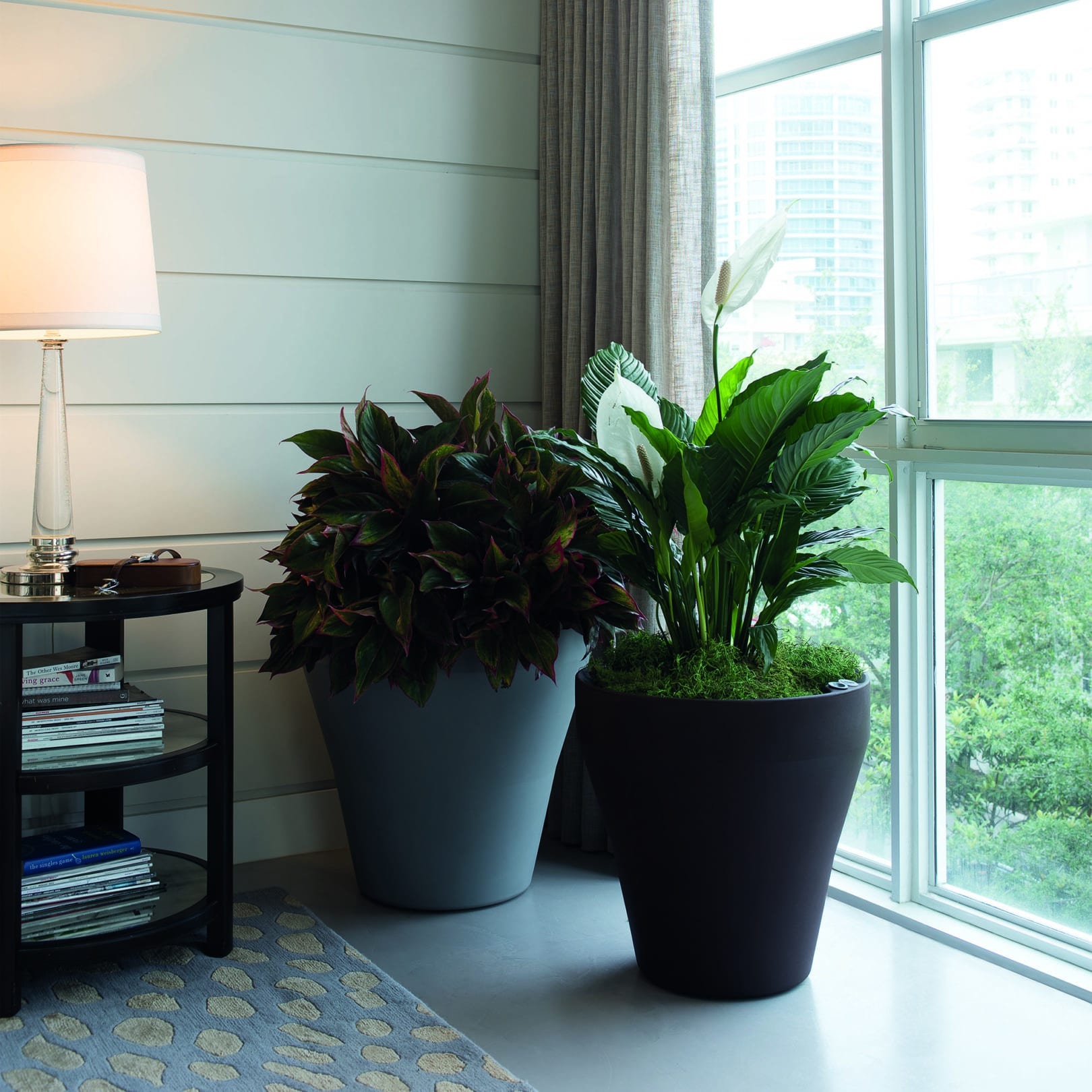 Rim Modern Self Watering Planters | Crescent Garden