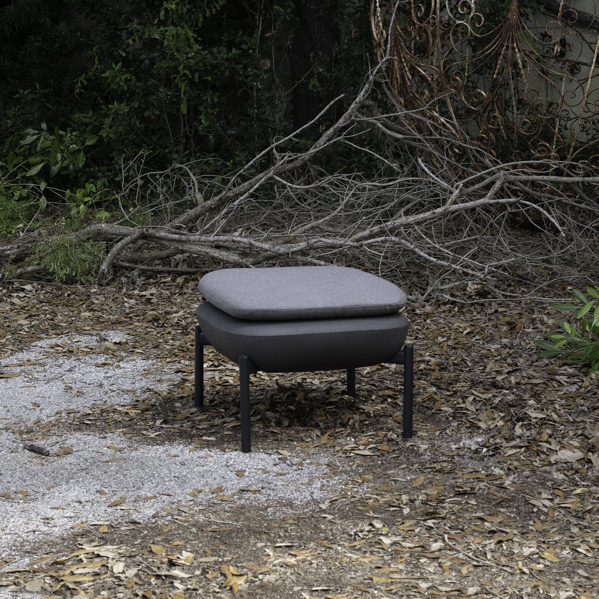 Elements Outdoor Ottoman - Crescent Garden